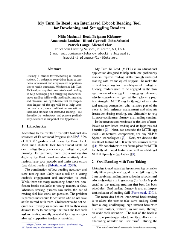 (PDF) My Turn To Read: An Interleaved E-book Reading Tool for ...