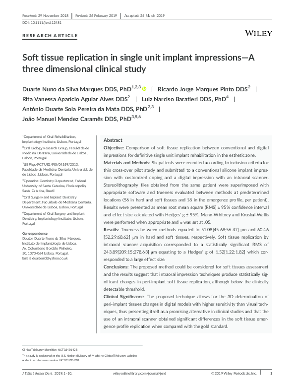 (PDF) Soft tissue replication in single unit implant impressions-A ...