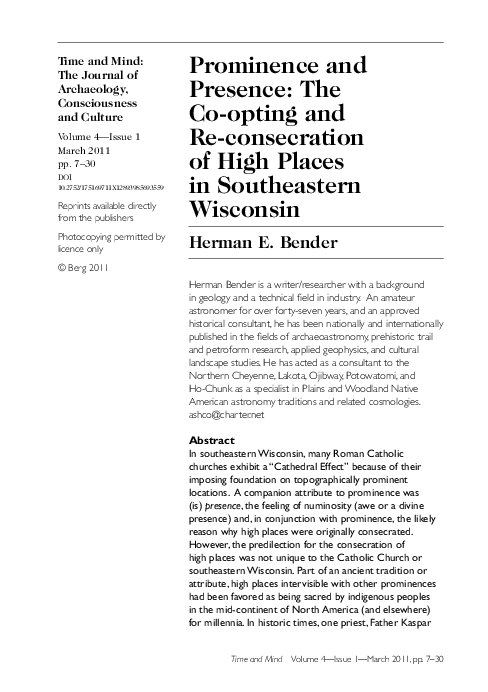 (PDF) Prominence and Presence: The Co-Opting and Reconsecration of High ...