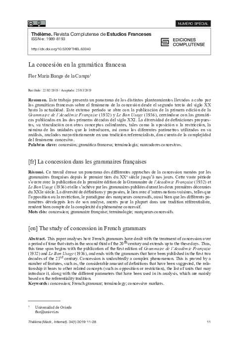 (PDF) La concesión en la gramática francesa
