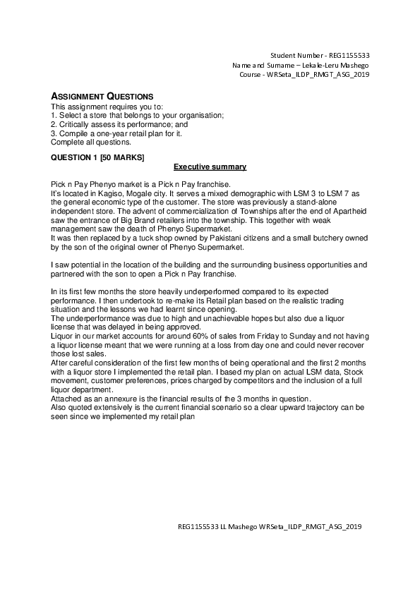 (PDF) ASSIGNMENT QUESTIONS