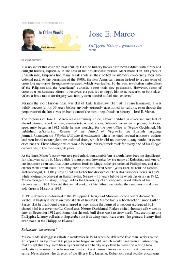 (DOC) Code of Kalantiaw Hoax