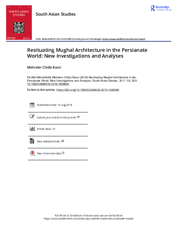 (PDF) Resituating Mughal Architecture in the Persianate World: New ...