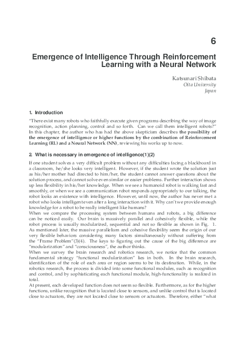 (PDF) Emergence of Intelligence Through Reinforcement Learning with a ...