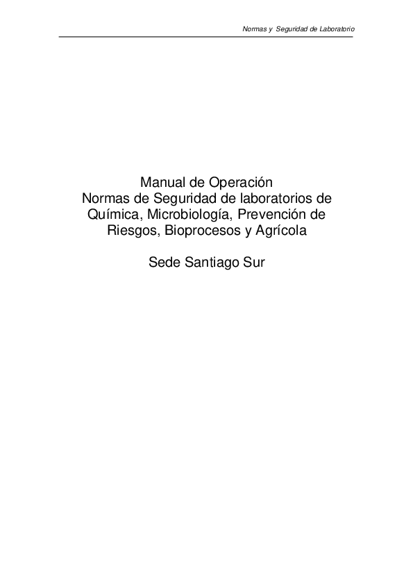 (PDF) Normas y Seguridad de Laboratorio