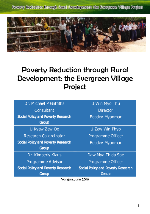 (PDF) Poverty Reduction through Rural Development: the Evergreen ...
