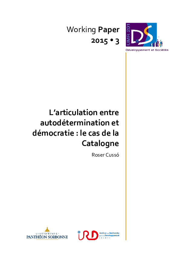 (PDF) L'articulation entre autodétermination et démocratie : le cas de ...