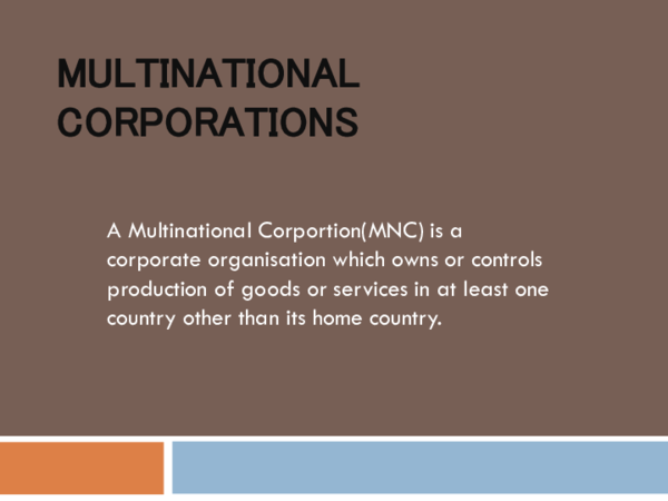 Ppt Multinational Corporations Ppt