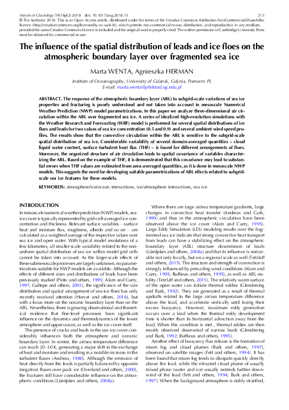 The influence of the spatial distribution of leads and ice floes on the ...