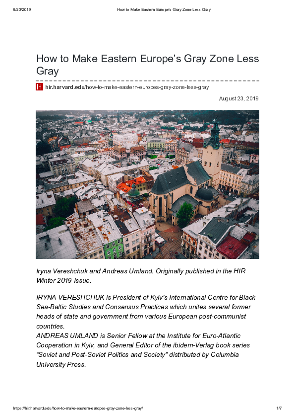 (PDF) How to Make Eastern Europe’s Gray Zone Less Gray