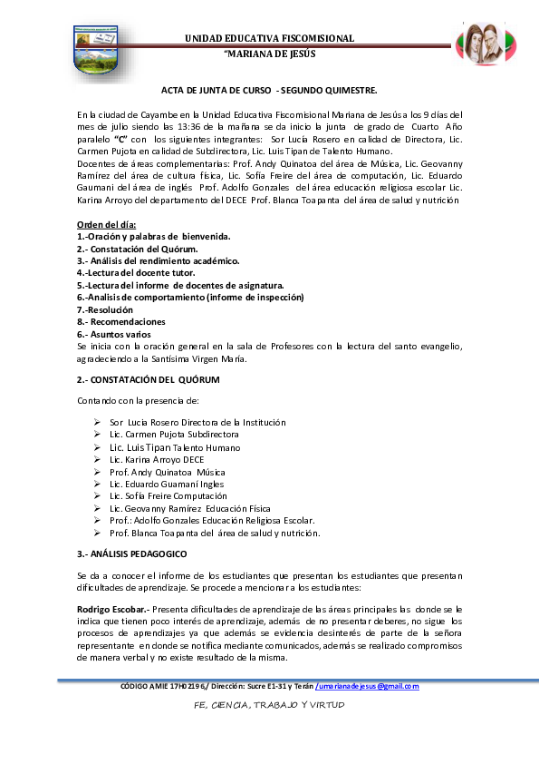 (DOC) ACTAS DE JUNTA CUARTO C