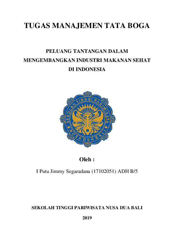 (DOC) TUGAS MANAJEMEN TATA BOGA