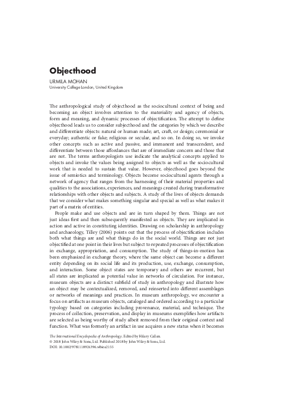 (PDF) Objecthood