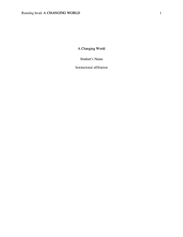 (DOC) A changing world