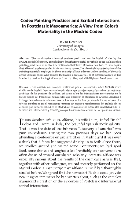 (PDF) Domenici, Davide. 2018. Codex Painting Practices and Scribal ...