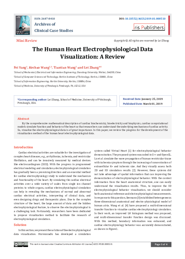 (PDF) The Human Heart Electrophysiological Data Visualization: A Review