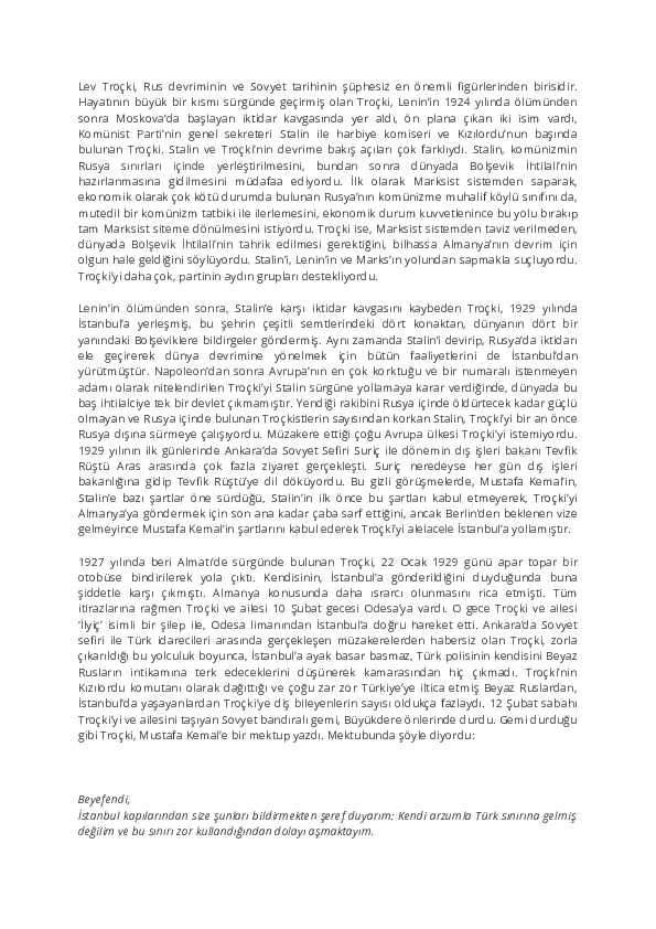 (DOC) İstanbul'da bir Rus Devrimci Troçki