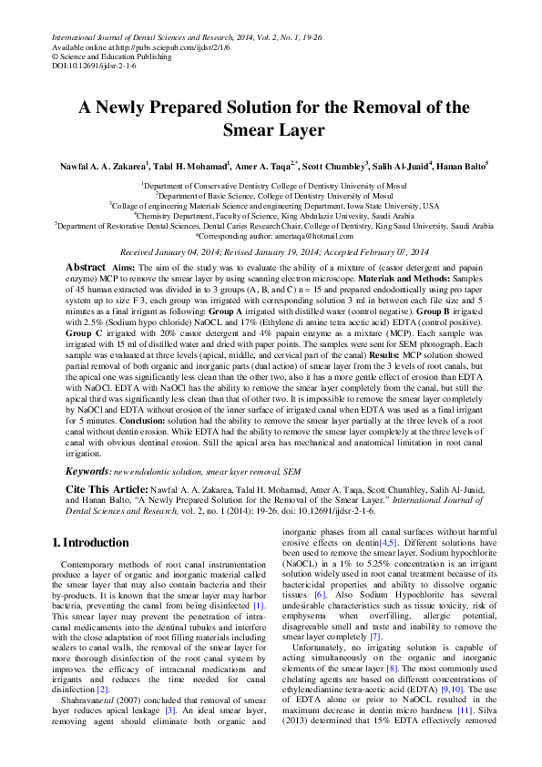 (PDF) Removal of the Smear Layer