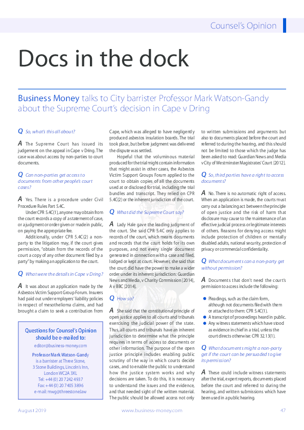 (PDF) Documents in the Dock | Prof Mark Watson-Gandy O.B.E - Academia.edu