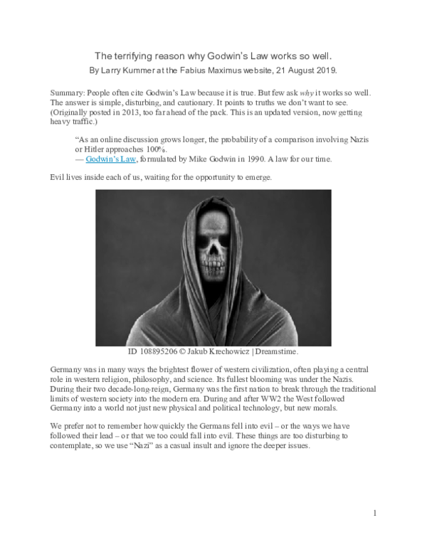 (PDF) The terrifying reason why Godwin's Law works so well