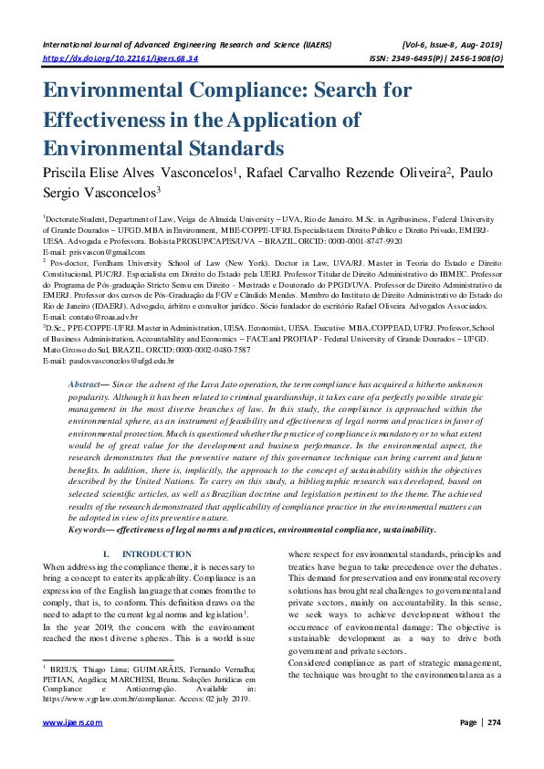 (PDF) Environmental Compliance: Search for Effectiveness in the ...