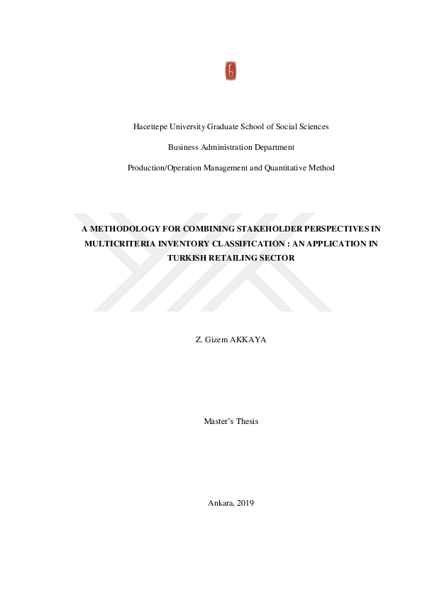 Pdf A Methodology For Combining Stakeholder Perspectives In Multicriteria Inventory