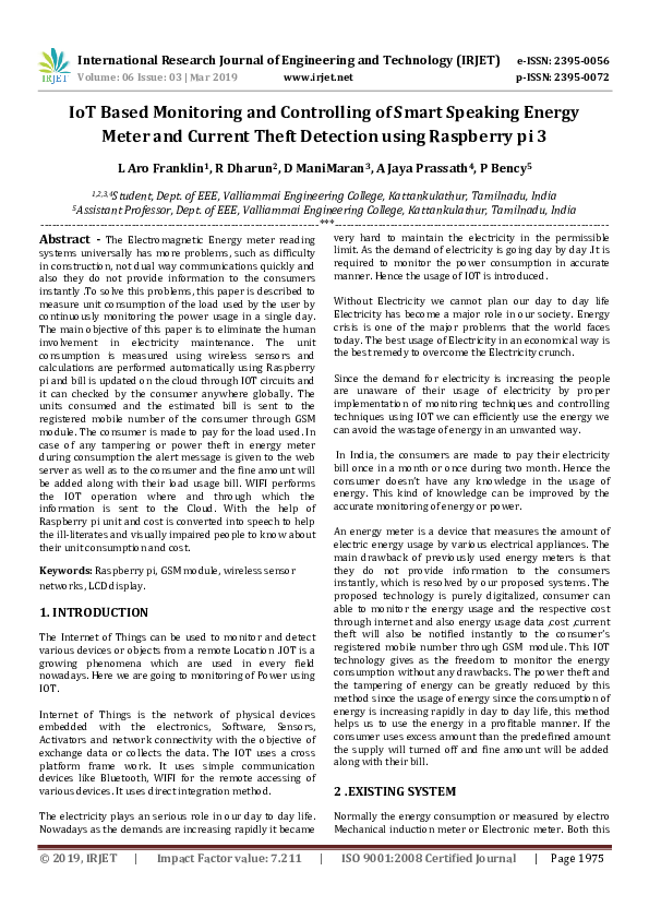 (PDF) IRJET- IoT Based Monitoring and Controlling of Smart Speaking ...