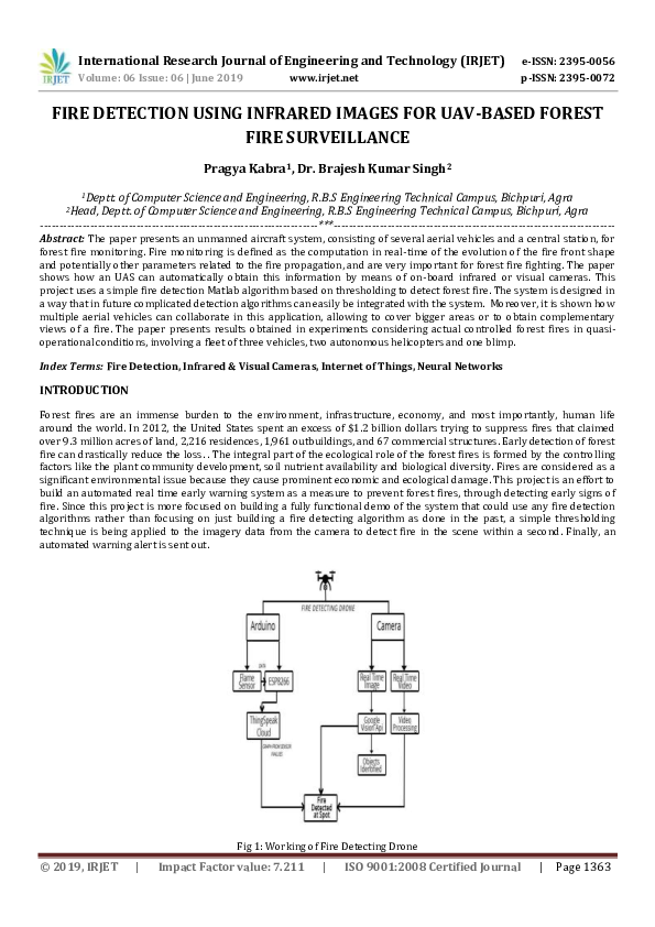 (PDF) IRJET- FIRE DETECTION USING INFRARED IMAGES FOR UAV-BASED FOREST ...
