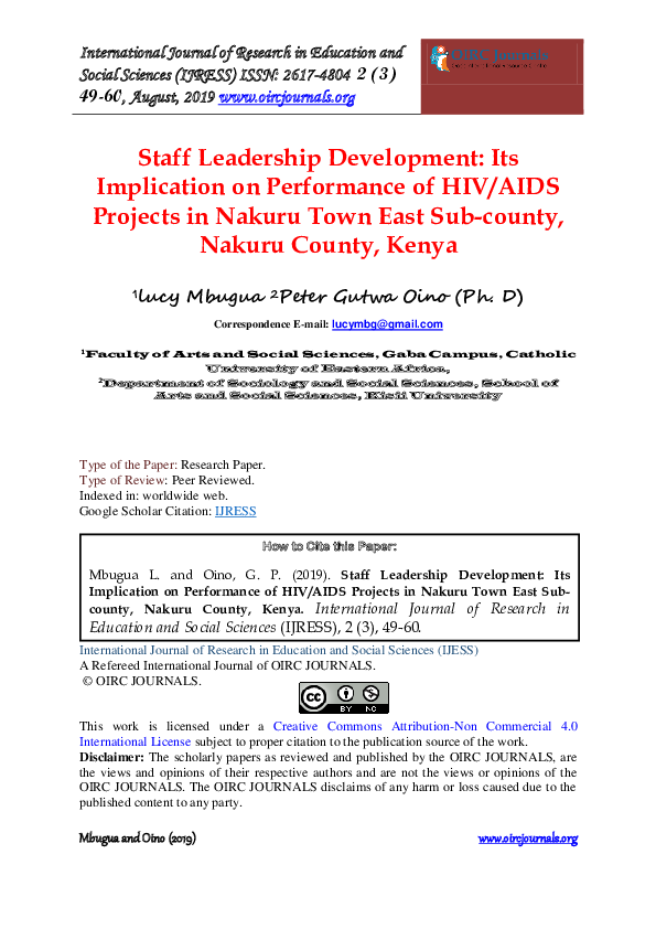 (PDF) Staff Leadership Development