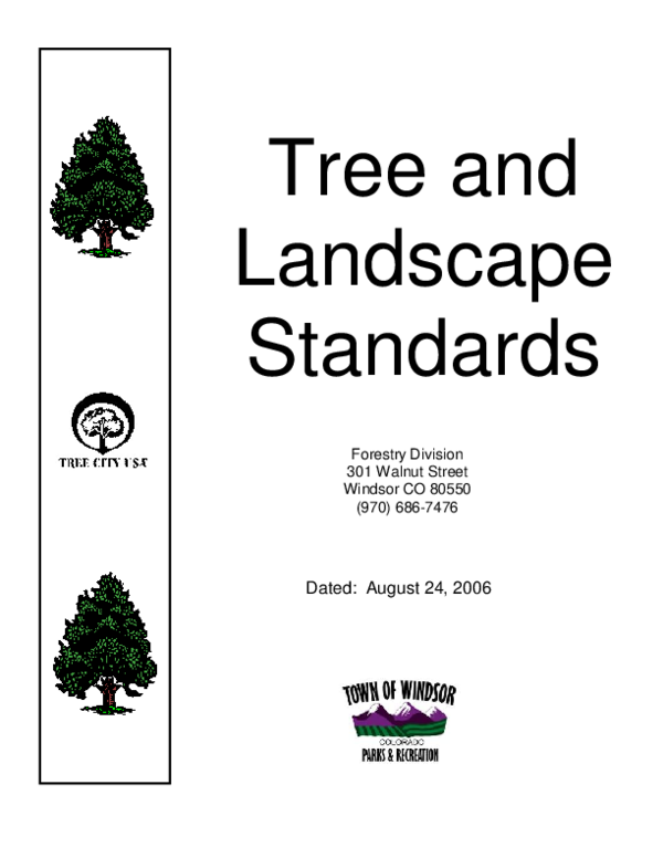 (PDF) Tree and Landscape Standards Acknowledgements