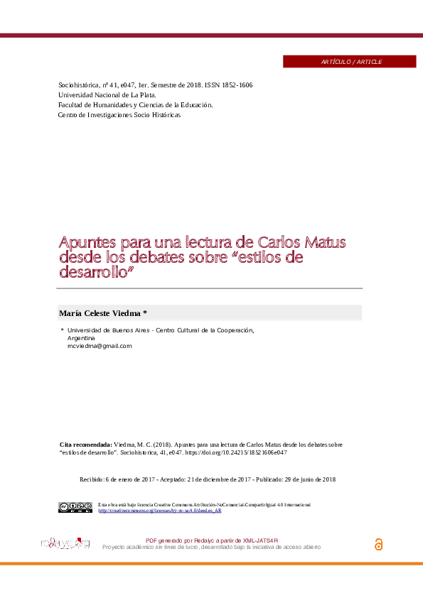 (PDF) Apuntes para una lectura de Carlos Matus desde los debates sobre ...