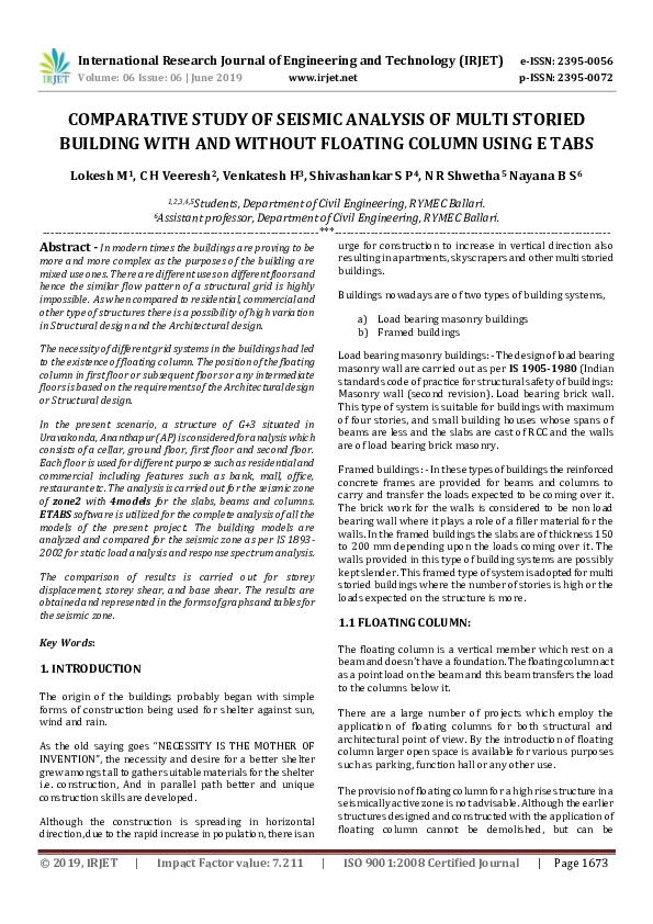 (PDF) IRJET- COMPARATIVE STUDY OF SEISMIC ANALYSIS OF MULTI STORIED ...