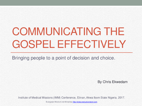 (PPT) Communicating the Gospel Effectively