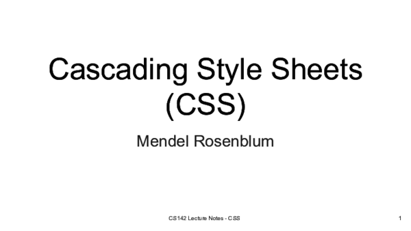 (PDF) Cascading Style Sheets (CSS
