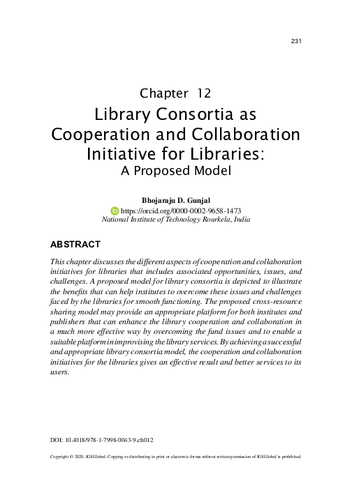 (PDF) Library Consortia as Cooperation and Collaboration Initiative for ...