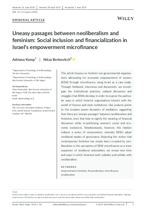 (PDF) Kemp, A. and N. Berkovitch. 2020. Uneasy passages between ...