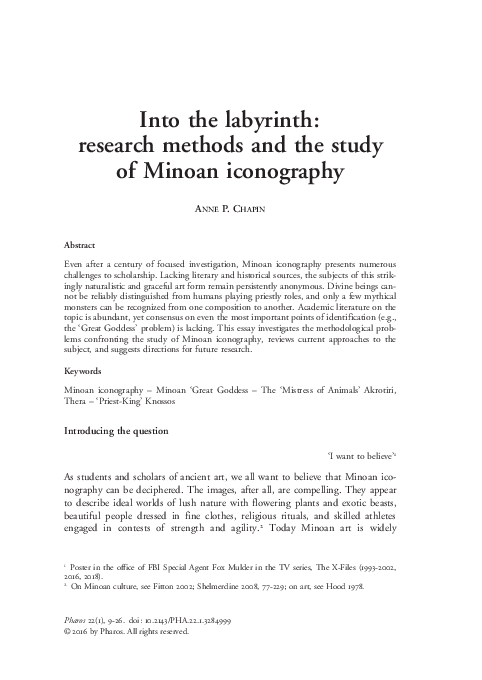 (PDF) Into the Labyrinth: Research Methods and the Study of Minoan ...