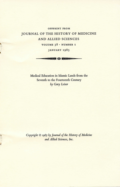 (PDF) Medical Education in Islamic Lands from the Seventh to the ...