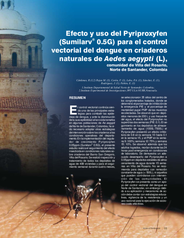 (PDF) Efecto y uso del Pyriproxyfen ® (Sumilarv 0.5G) para el control ...