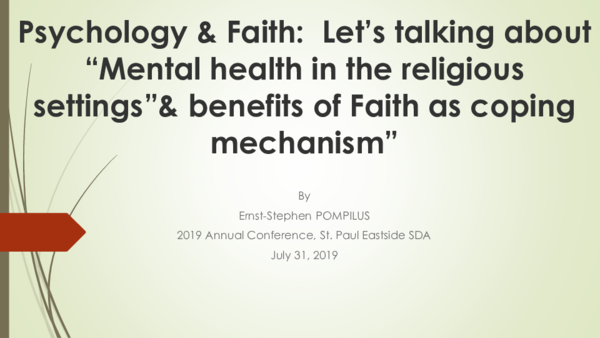 (PDF) Psychology & Faith: Let’s talking about “Mental health in the ...