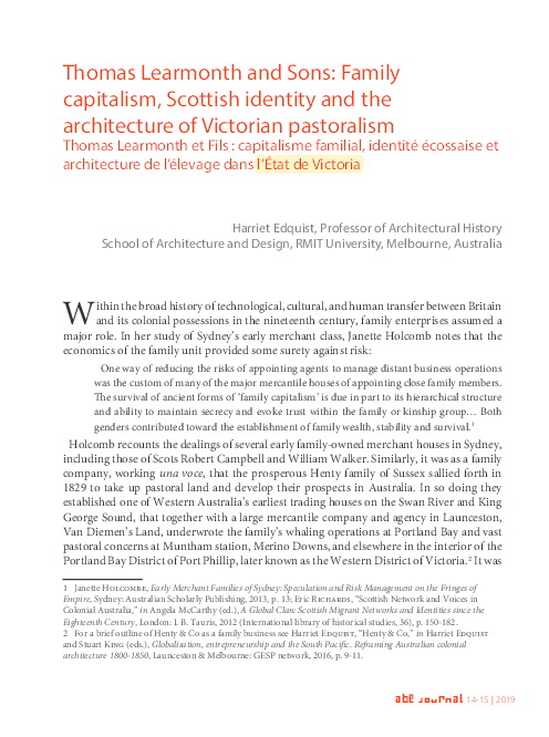 (PDF) Thomas Learmonth and Sons: Family capitalism, Scottish identity ...