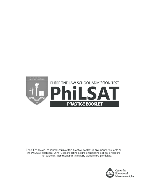 (PDF) PhiLSAT Practice Booklet