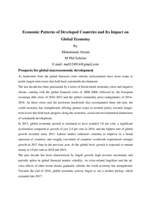 (DOC) Economic Patterns of Developed Countries and Its Impact on Global ...