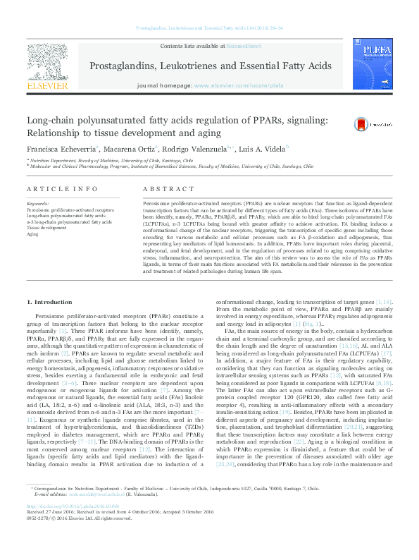(PDF) Long-chain polyunsaturated fatty acids regulation of PPARs ...
