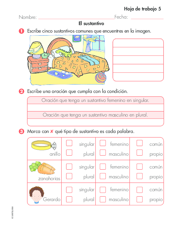 Hoja De Trabajo De Sustantivo Comun Y Sustantivo Propio