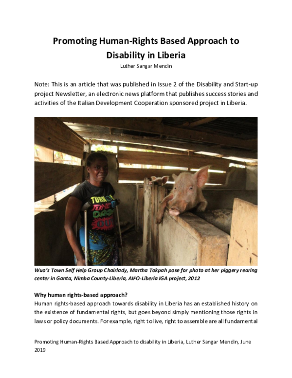 (PDF) Promoting Human-Rights Based Approach to Disability in Liberia