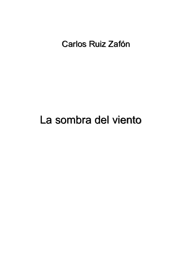 (PDF) La sombra del viento La sombra del viento
