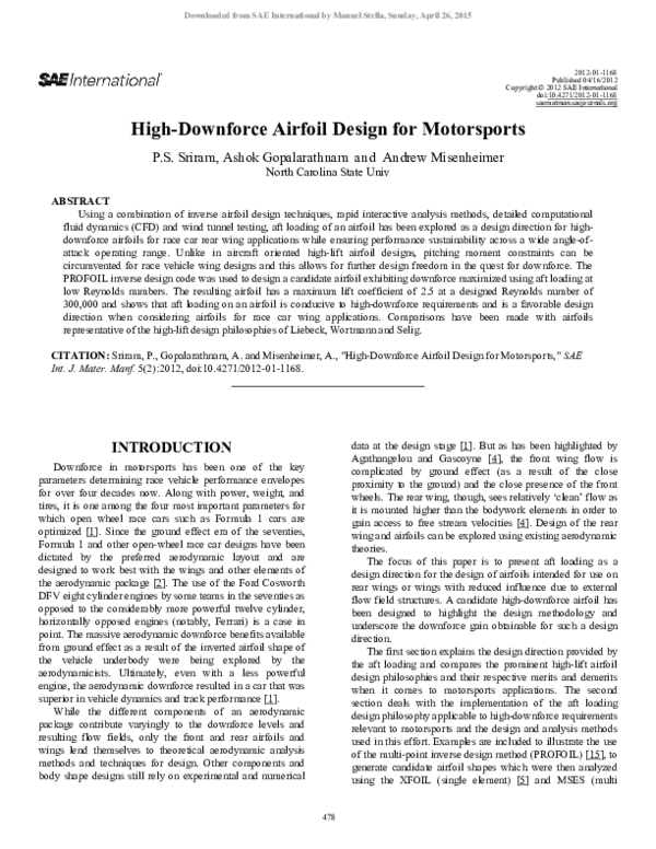 (PDF) (SAE paper) High-Downforce