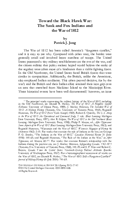 (PDF) "Toward the Black Hawk War: The Sauk and Fox Indians and the War ...