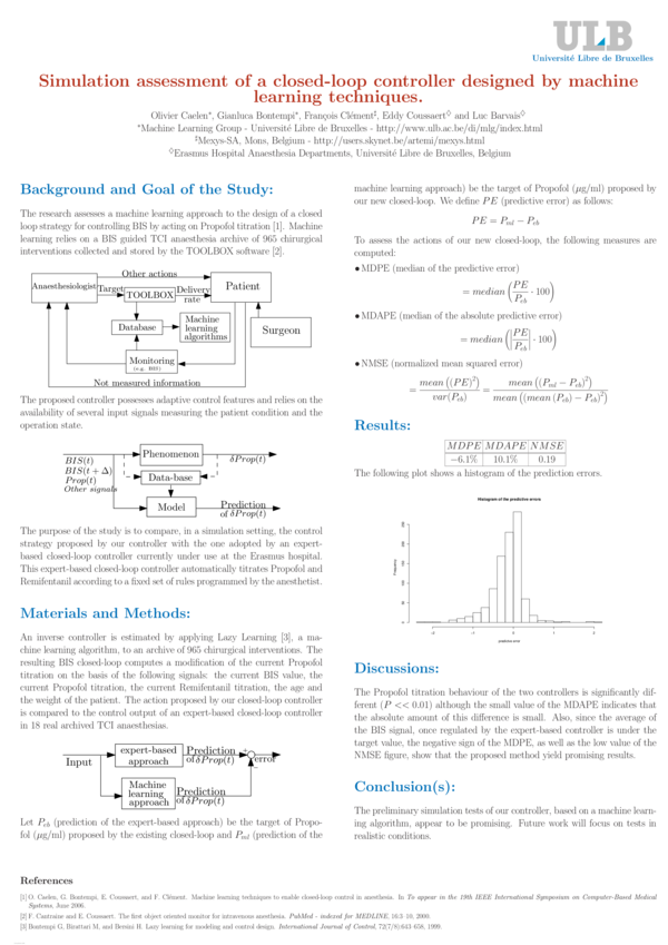 (PDF) Simulation assessment of a closed-loop controller designed by machine learning techniques